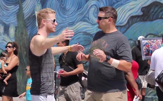 Brother And Sister Hugging Random People At Venice Beach